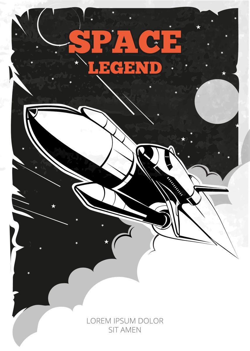 'Vintage Retro Space' Poster, picture, metal print, paint by Allan ...