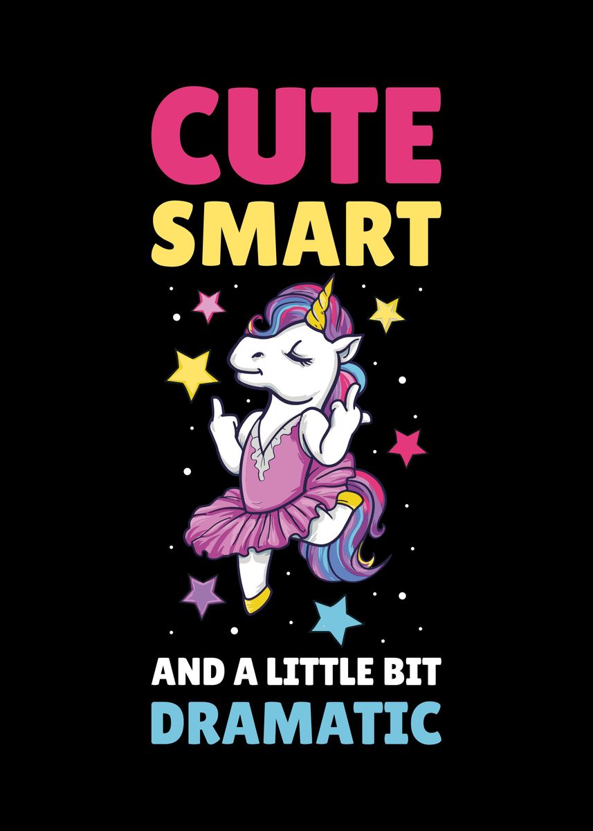 'Cute Smart Dramatic' Poster, picture, metal print, paint by CatRobot | Displate