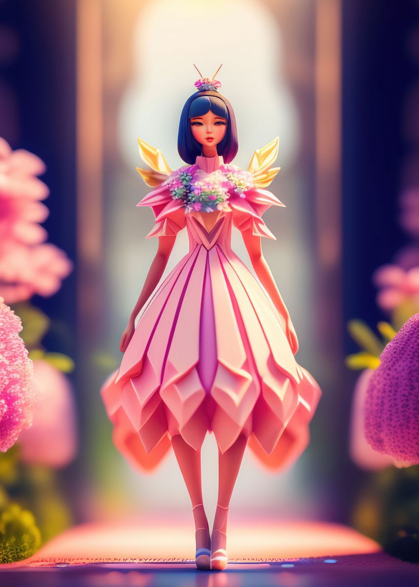 'Origami Paper woman' Poster, picture, metal print, paint by NAMA ...