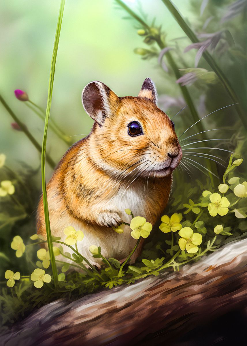 'Pika in the forest' Poster, picture, metal print, paint by Alan Frijns ...