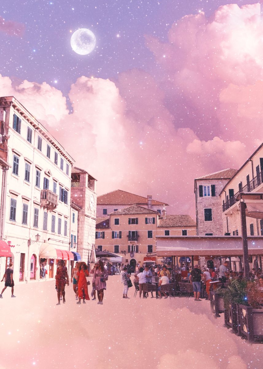 'Cloud Town' Poster, picture, metal print, paint by Elysian Vision ...