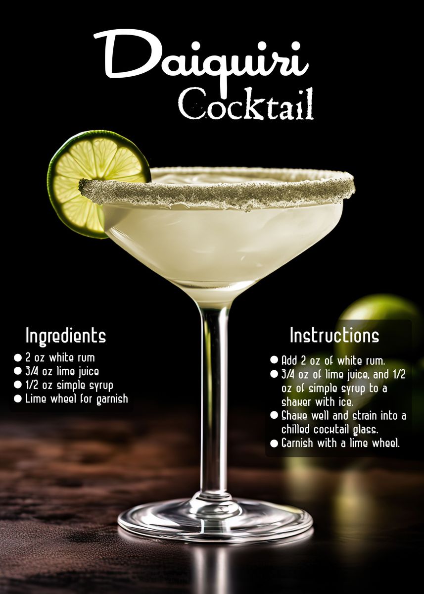 'Daiquiri Cocktail' Poster by Alexandru Stepanenco | Displate