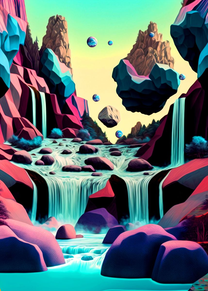 'Landscape' Poster, picture, metal print, paint by tona Billi | Displate