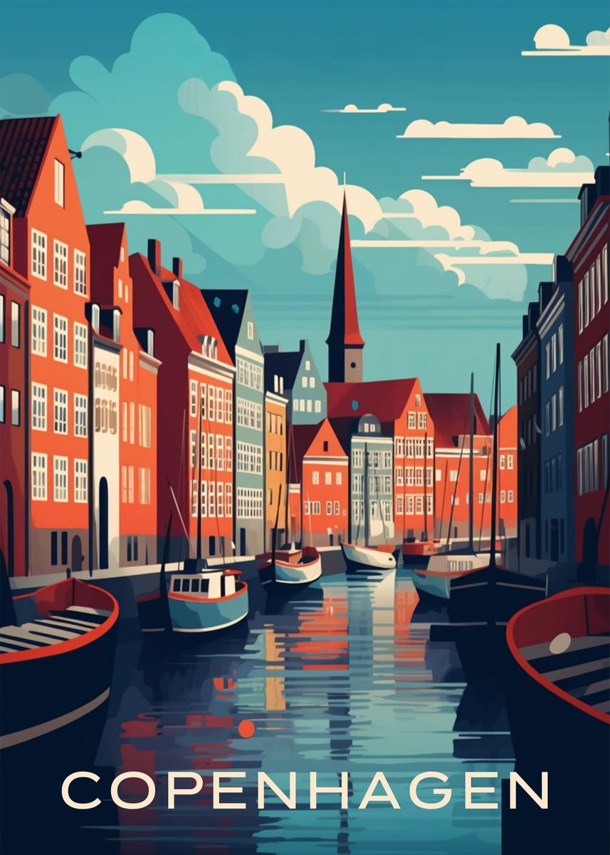 'Copenhagen' Poster, picture, metal print, paint by ioanna xorxoroni ...