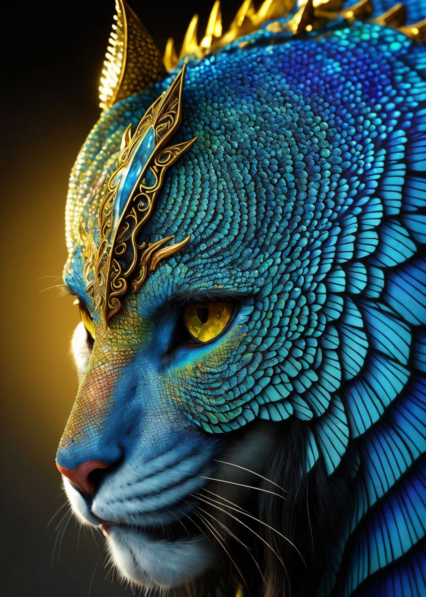 'Fantasy Cat Like Dragons' Poster, picture, metal print, paint by ...