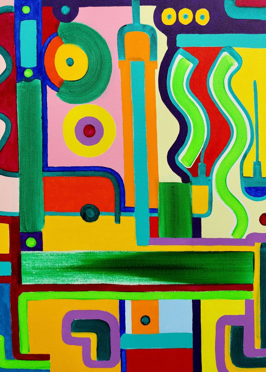 'Funky bright abstract' Poster, picture, metal print, paint by Paul ...