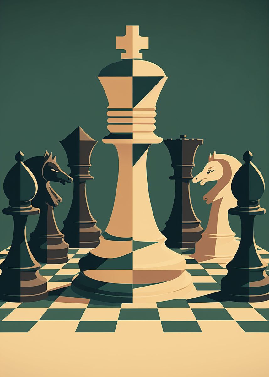 'Game chess neon' Poster by Yannis Denton | Displate