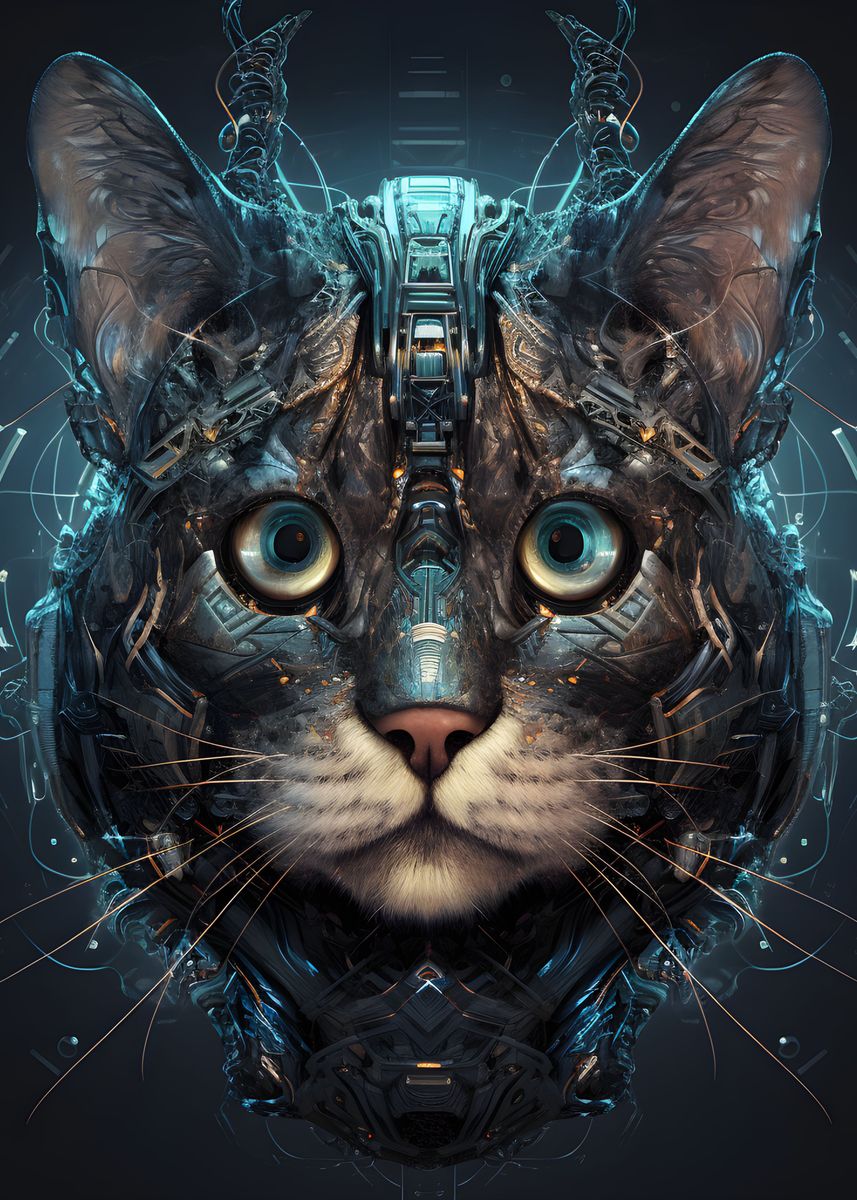 'Machinery Cat' Poster by Tim Skolyak | Displate