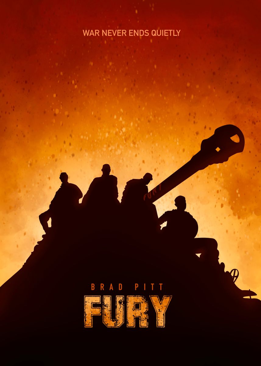 'FURY WAR NEVER END QUIETLY' Poster, picture, metal print, paint by ...