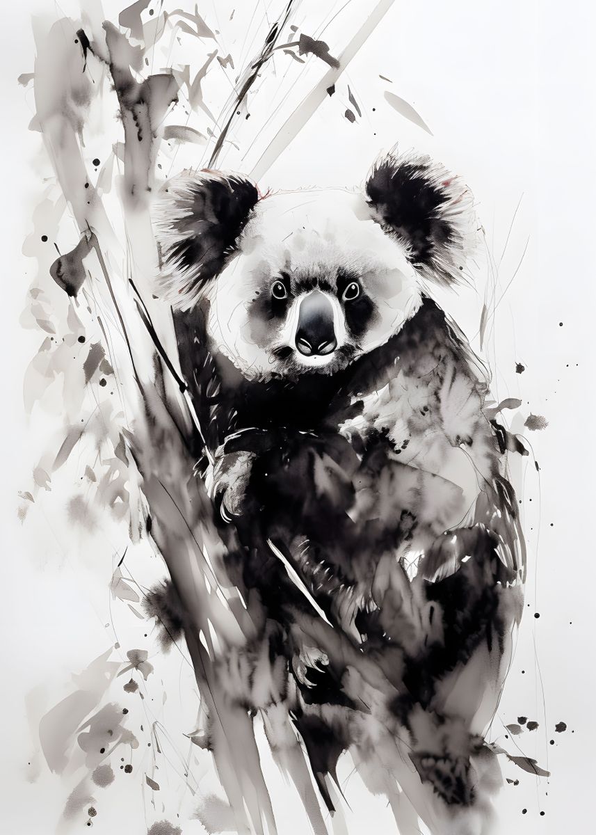 'Koala Ink Art' Poster, picture, metal print, paint by GoodLifeImages ...