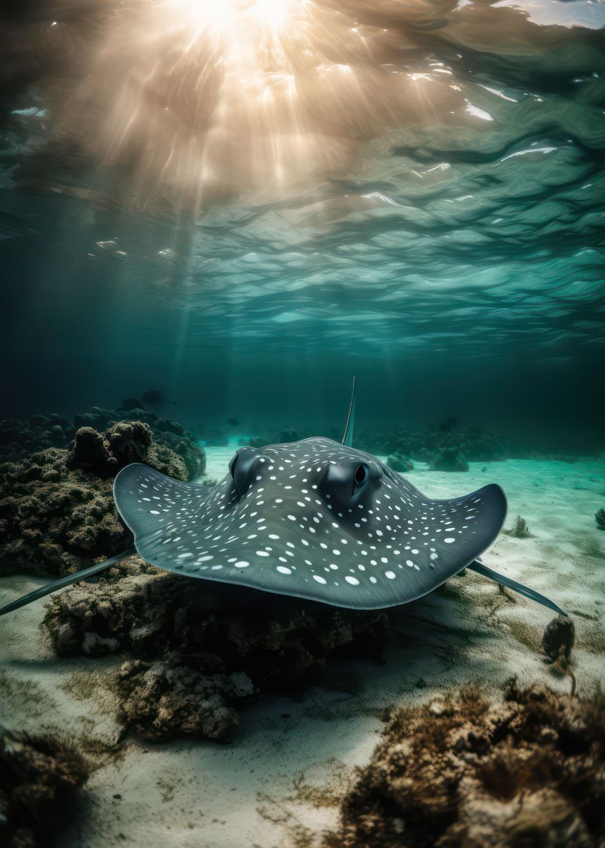 'Magnificent stingray' Poster, picture, metal print, paint by Zooscape ...