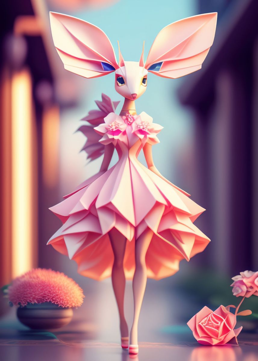 'Origami character' Poster, picture, metal print, paint by NAMA | Displate