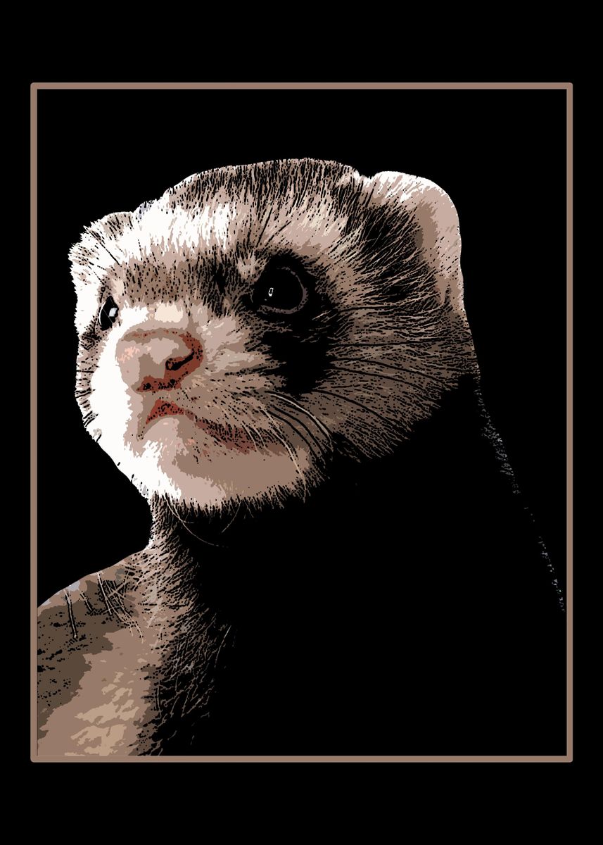 'Ferret' Poster, picture, metal print, paint by CrazySquirrel | Displate