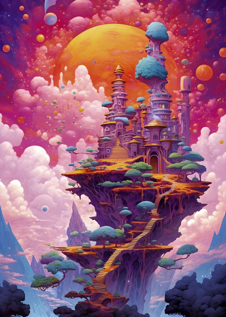 'Spaceship colorful' Poster by Muhammad Irsan | Displate