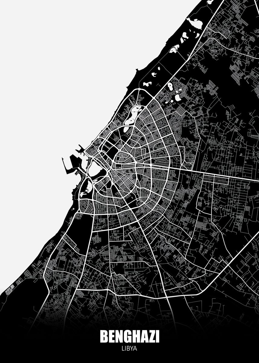 'Benghazi Libya' Poster, picture, metal print, paint by Zake Yonkou | Displate