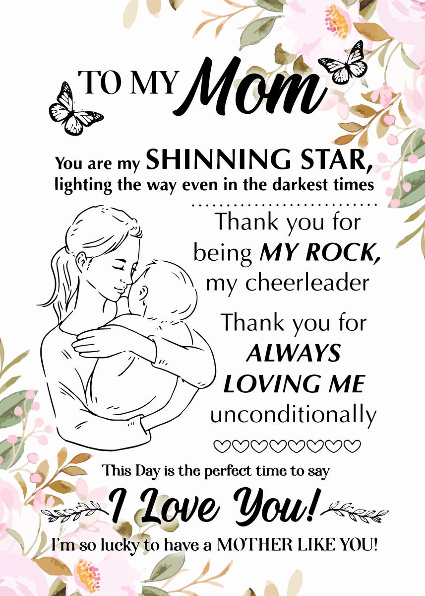 'To My Mom' Poster, picture, metal print, paint by Loves Poster | Displate