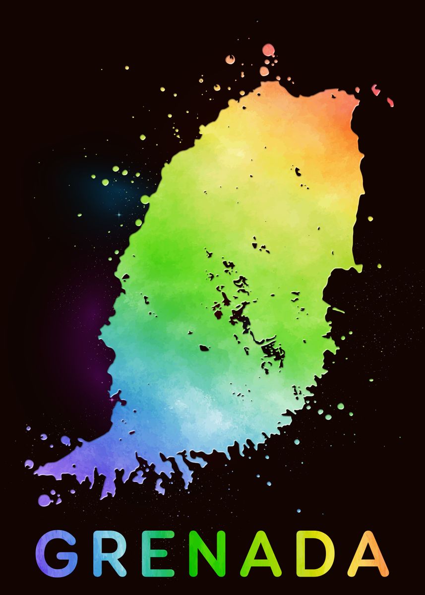 'Grenada Map ' Poster, picture, metal print, paint by Terrance Seay ...