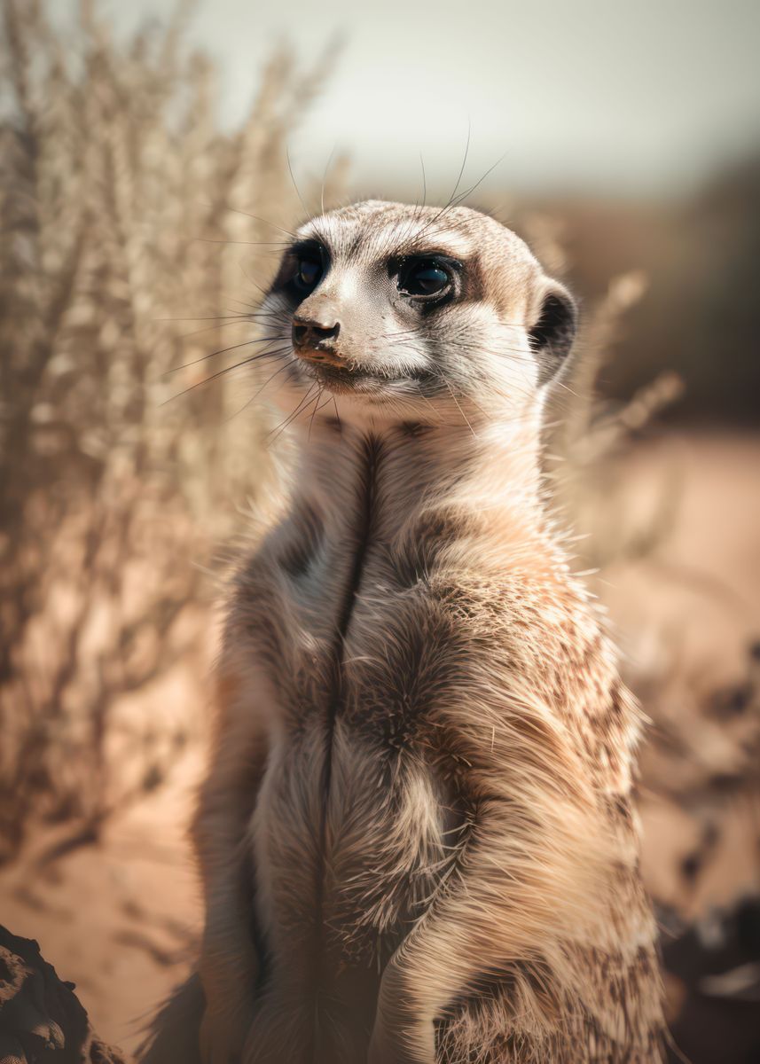 'Playful meerkat' Poster by Zooscape Wildlife | Displate