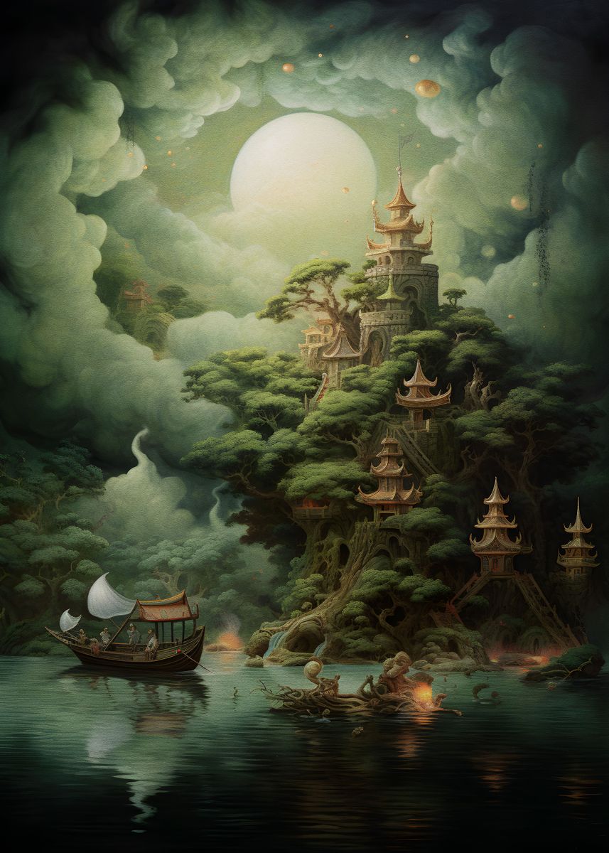 'fantasy landscape 35' Poster by Muhammad Irsan | Displate