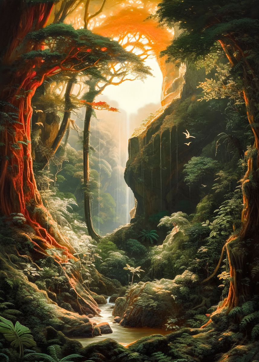'Paradise sunrise' Poster, picture, metal print, paint by Alan Frijns ...