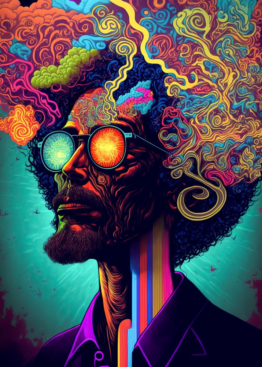 'Psychedelic brain' Poster, picture, metal print, paint by Siobhan Lamb ...