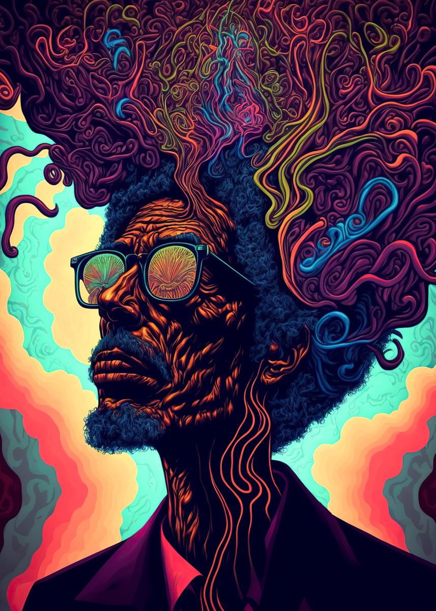 'Psychedelic brain' Poster, picture, metal print, paint by Siobhan Lamb ...