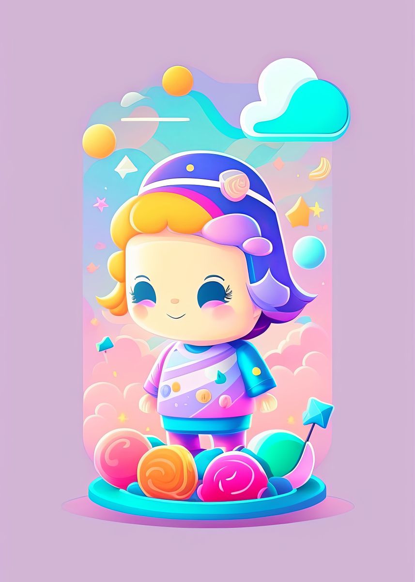 'Cartoon candy monster' Poster, picture, metal print, paint by NAMA ...