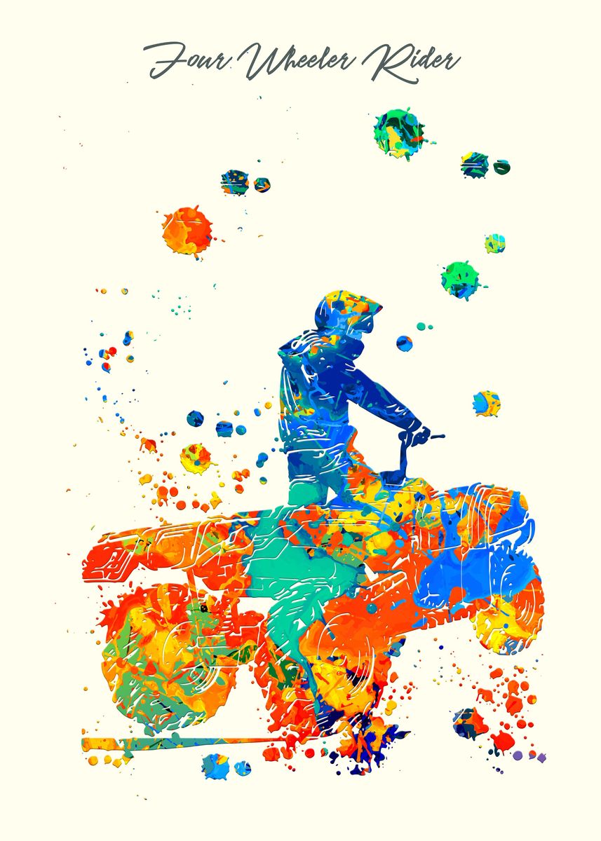 'Four Wheeler Rider' Poster, picture, metal print, paint by Vincent ...