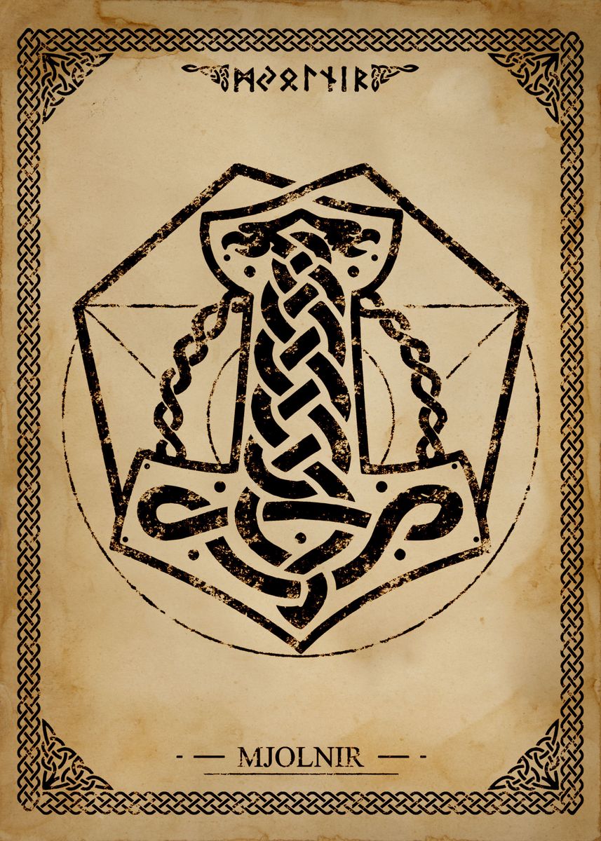 'Mjolnir' Poster, picture, metal print, paint by Geometrical Helianthus ...