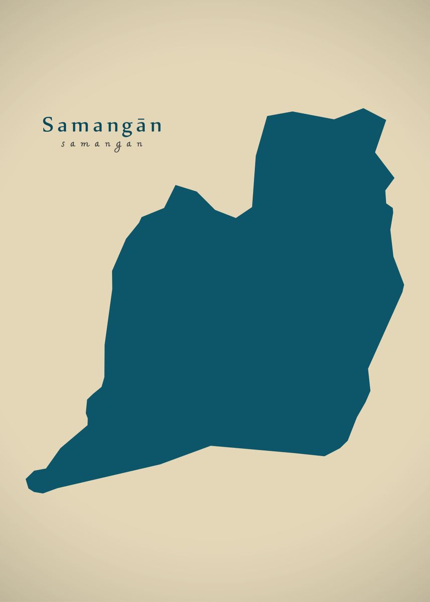 'Samangan province map' Poster, picture, metal print, paint by Ingo ...