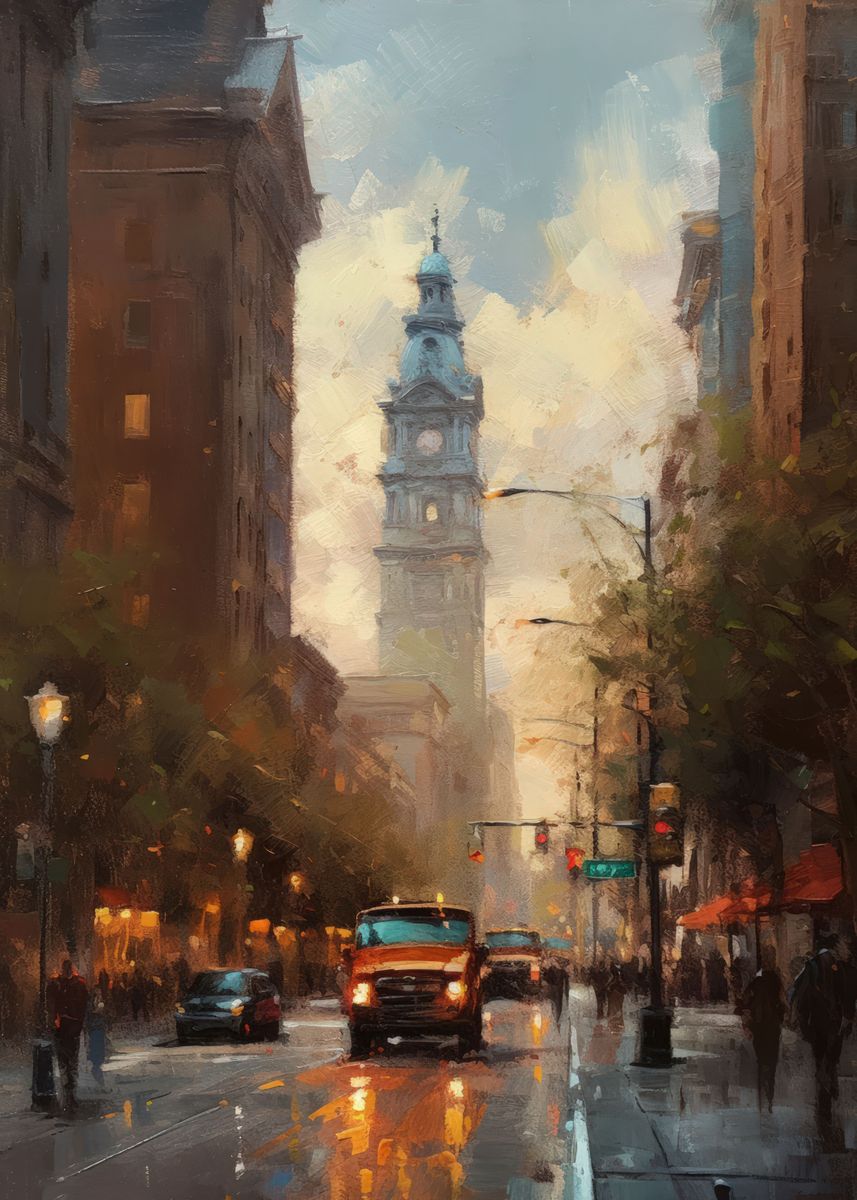 'Philadelphia Beauty USA' Poster, picture, metal print, paint by Usama ...