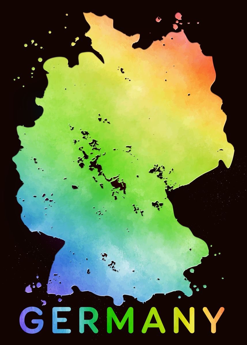 'Germany Map ' Poster, picture, metal print, paint by Terrance Seay ...