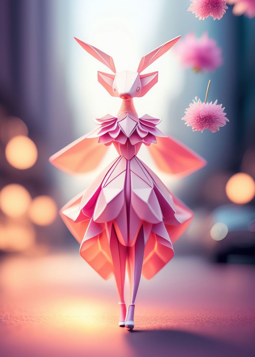 'Origami character' Poster, picture, metal print, paint by NAMA | Displate