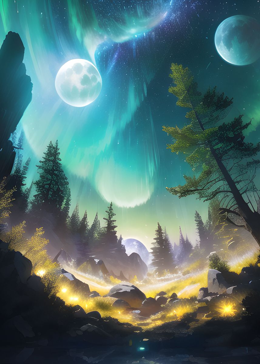 'Luminous Nightscape' Poster, picture, metal print, paint by Axel ...