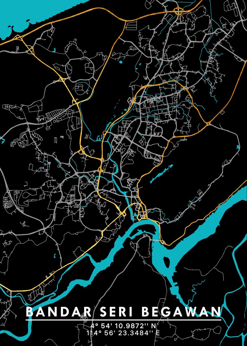 'Bandar Seri Begawan Brune' Poster, picture, metal print, paint by ...