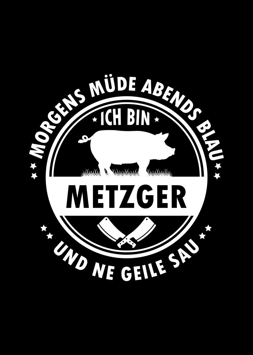 'German Butcher' Poster, picture, metal print, paint by Sebastian ...