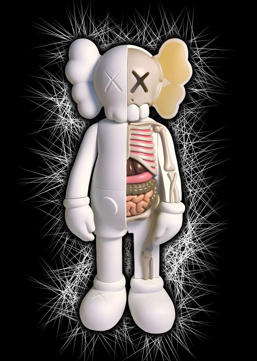 'white kaws ' Poster, picture, metal print, paint by Boon Edgar | Displate