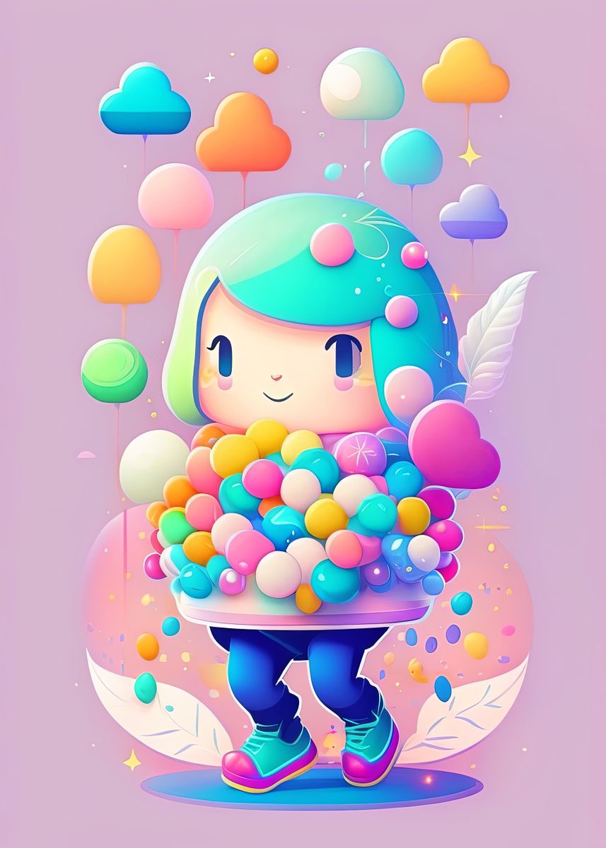 'Cartoon candy monster' Poster by NAMA | Displate