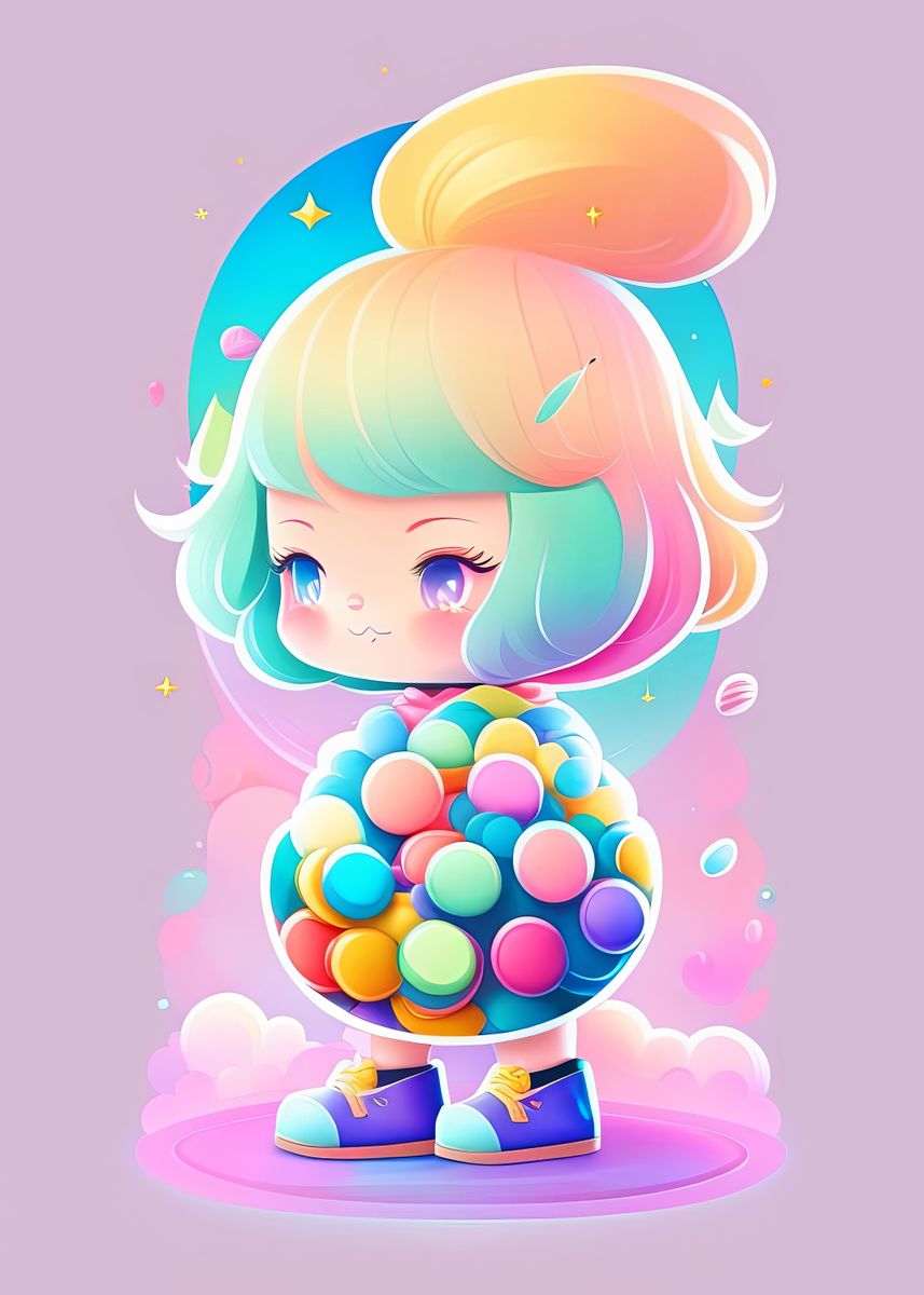 'Cartoon candy monster' Poster, picture, metal print, paint by NAMA ...