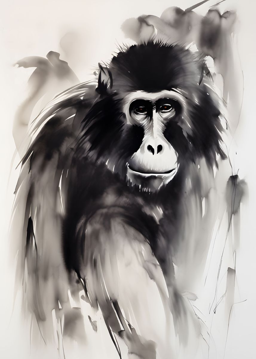 'Baboon' Poster, picture, metal print, paint by GoodLifeImages | Displate