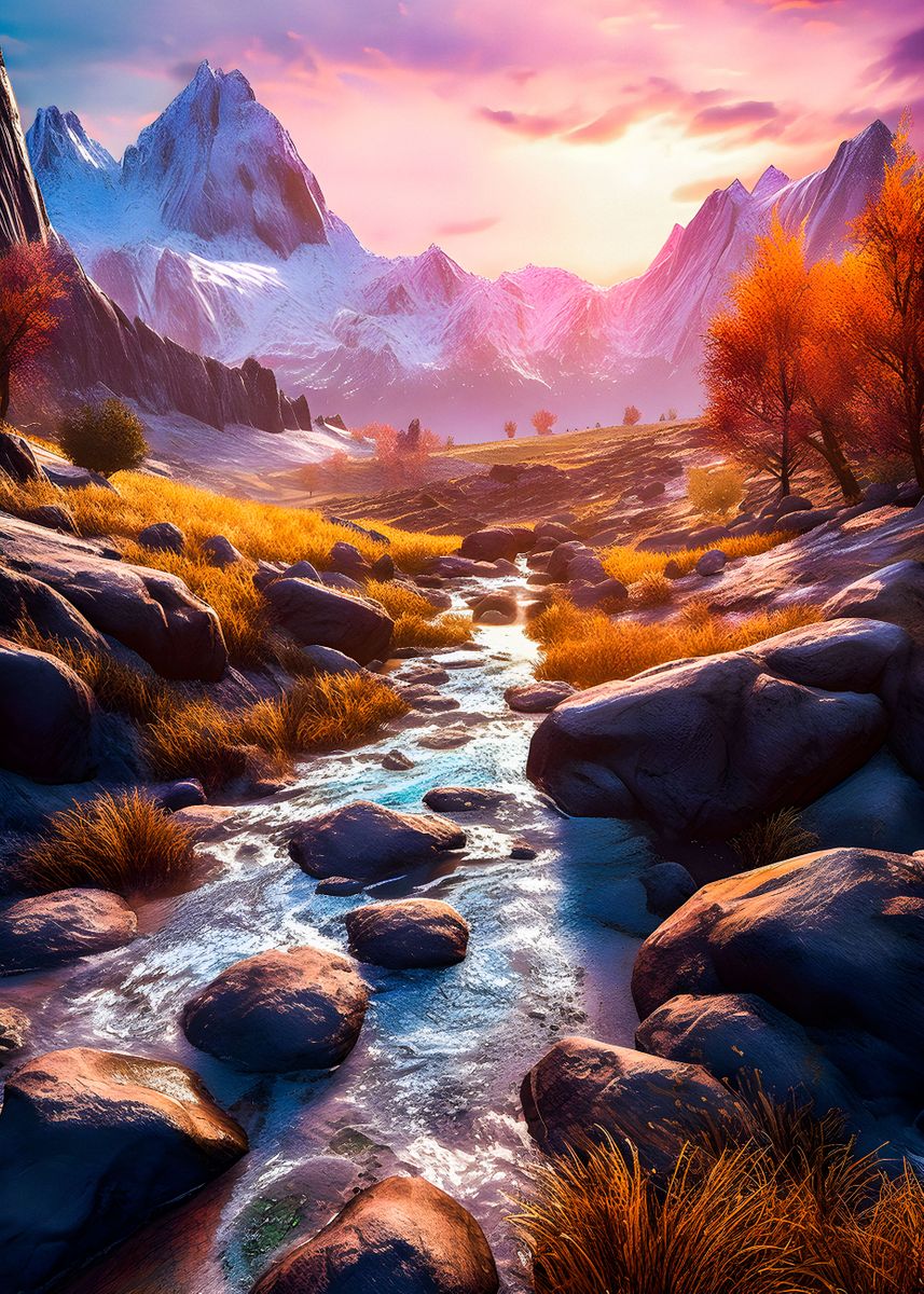 'River of dreams' Poster, picture, metal print, paint by Alan Frijns ...