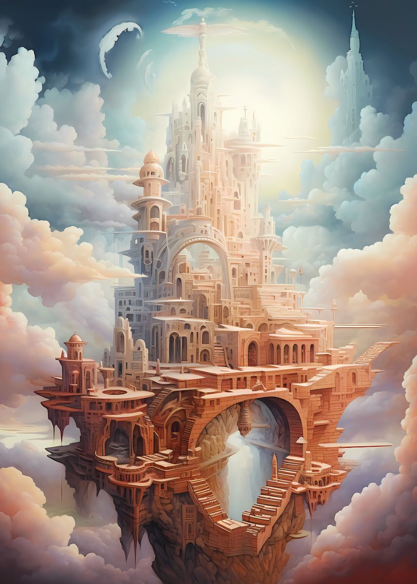 'Dream of Heaven Paradise' Poster, picture, metal print, paint by ...