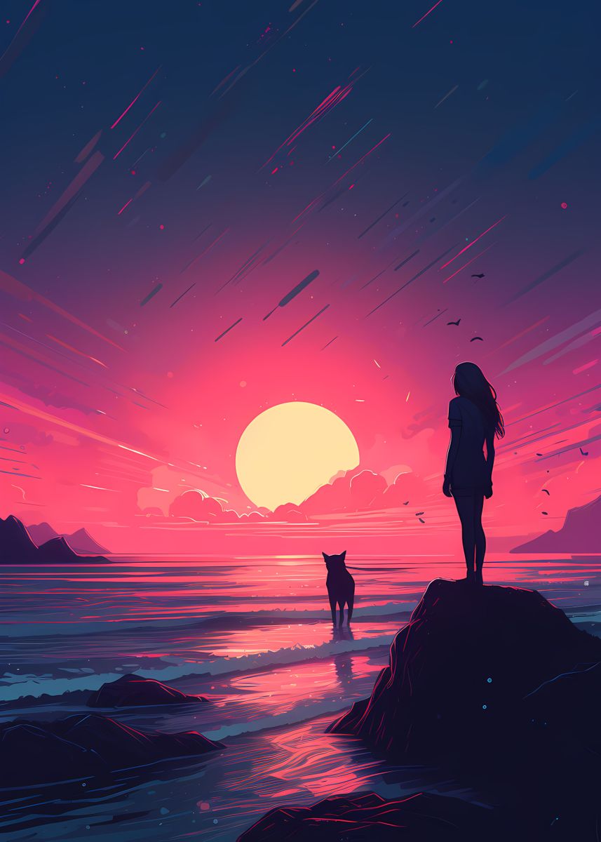 'Retro Wave Gilr Women' Poster, picture, metal print, paint by Adryan ...