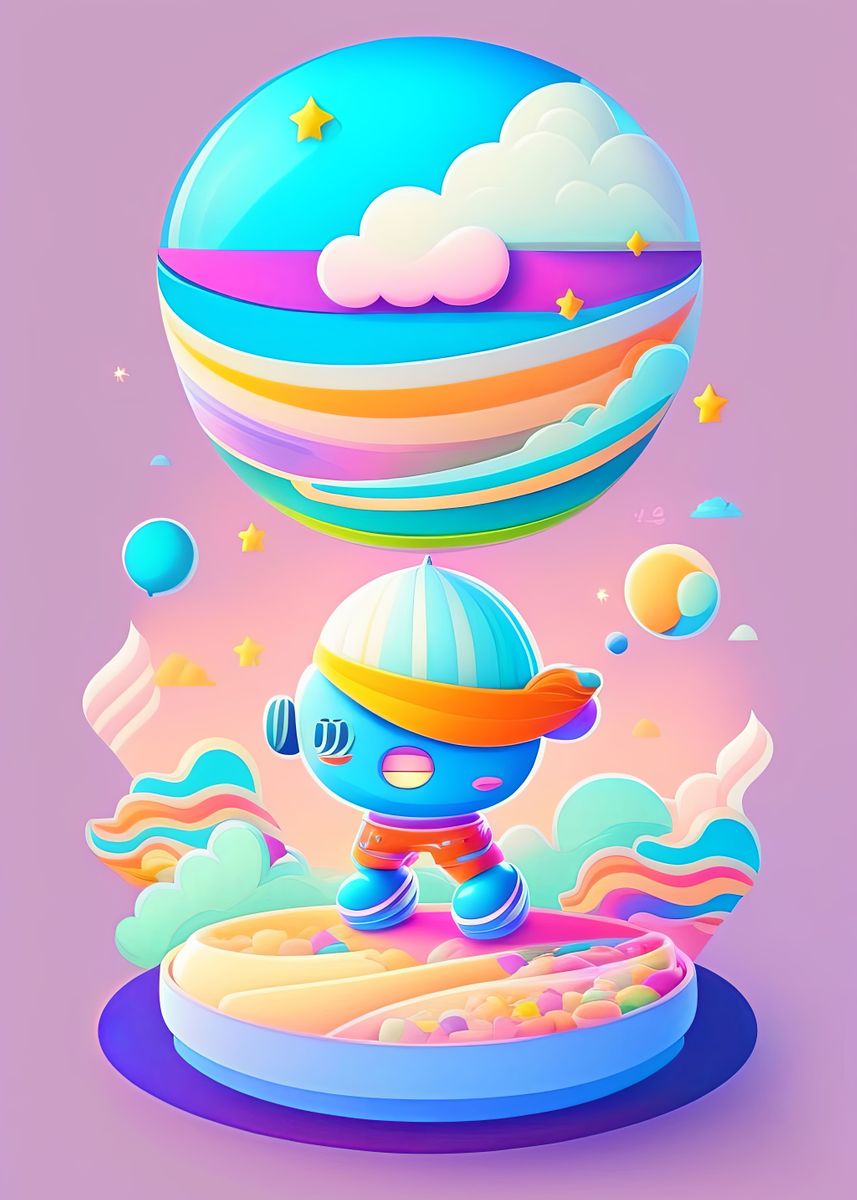 'Candy cartoon humanoid' Poster, picture, metal print, paint by NAMA ...