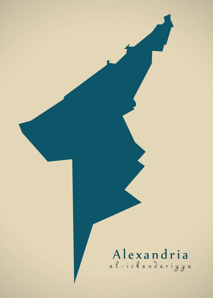 'Alexandria governorate map' Poster, picture, metal print, paint by ...