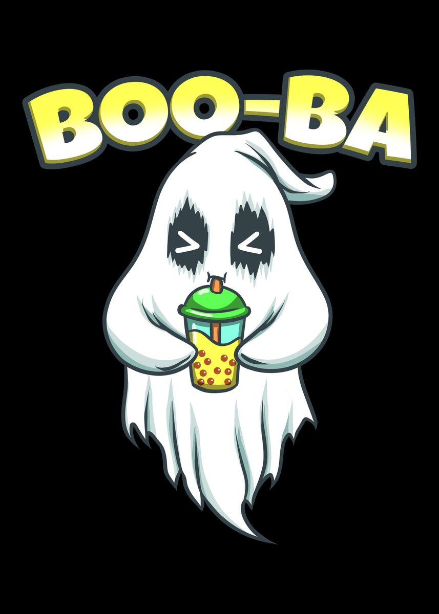 'Boo Ba Ghost Bubble Tea' Poster, picture, metal print, paint by Hexor ...