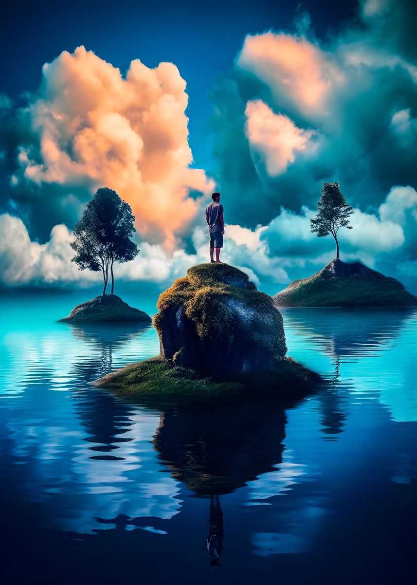 'Am I really alone' Poster, picture, metal print, paint by Alan Frijns ...