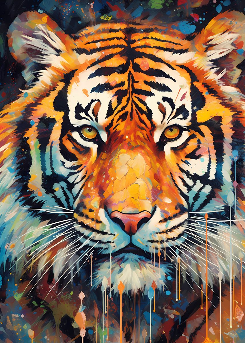 'Tiger Artwork' Poster, picture, metal print, paint by DecoyDesign ...
