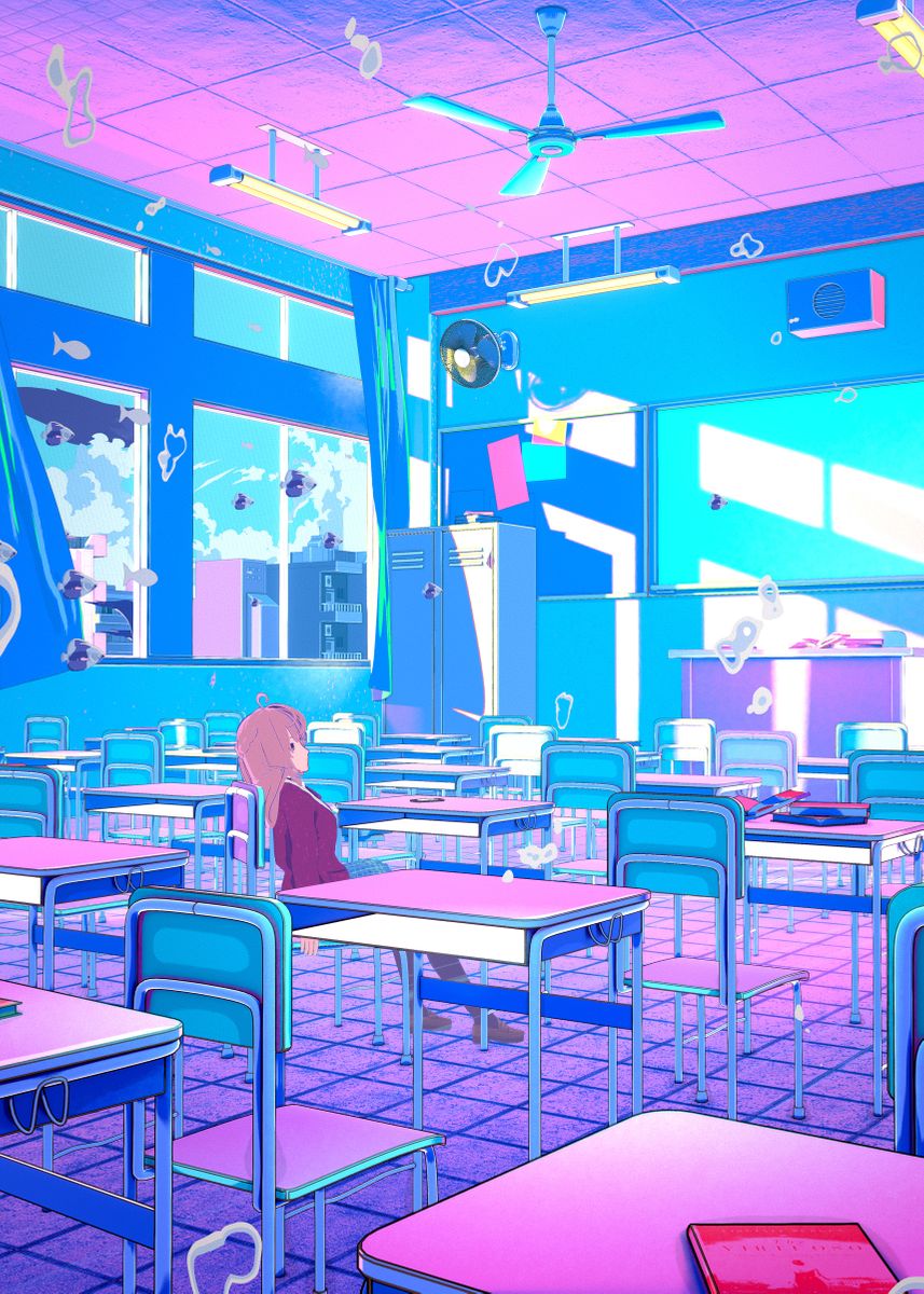 'Subaqueous Classroom' Poster, picture, metal print, paint by DM Designs | Displate