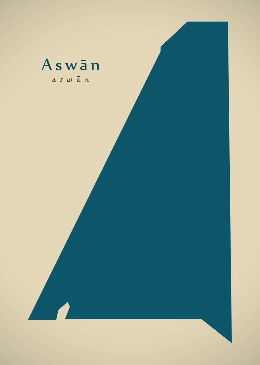 'Aswan governorate map' Poster, picture, metal print, paint by Ingo ...